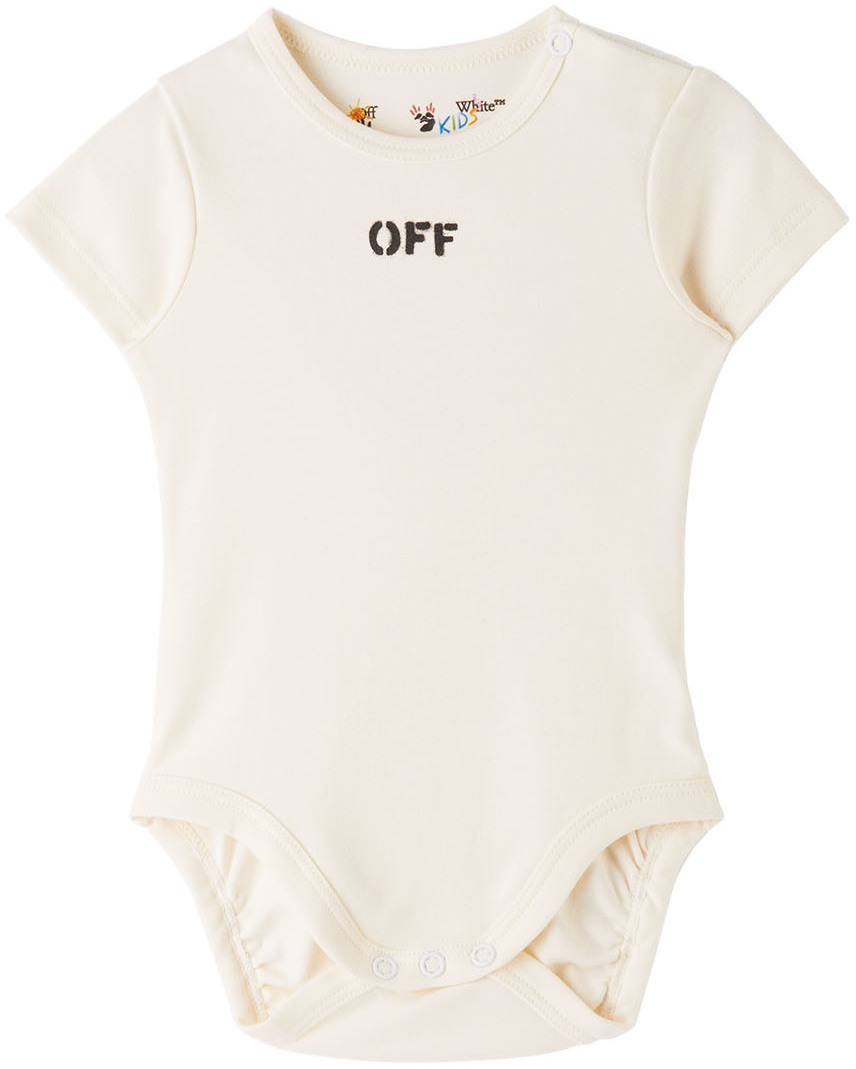 Off-White Baby Three-Pack Multicolor Cotton Bodysuits Off-White