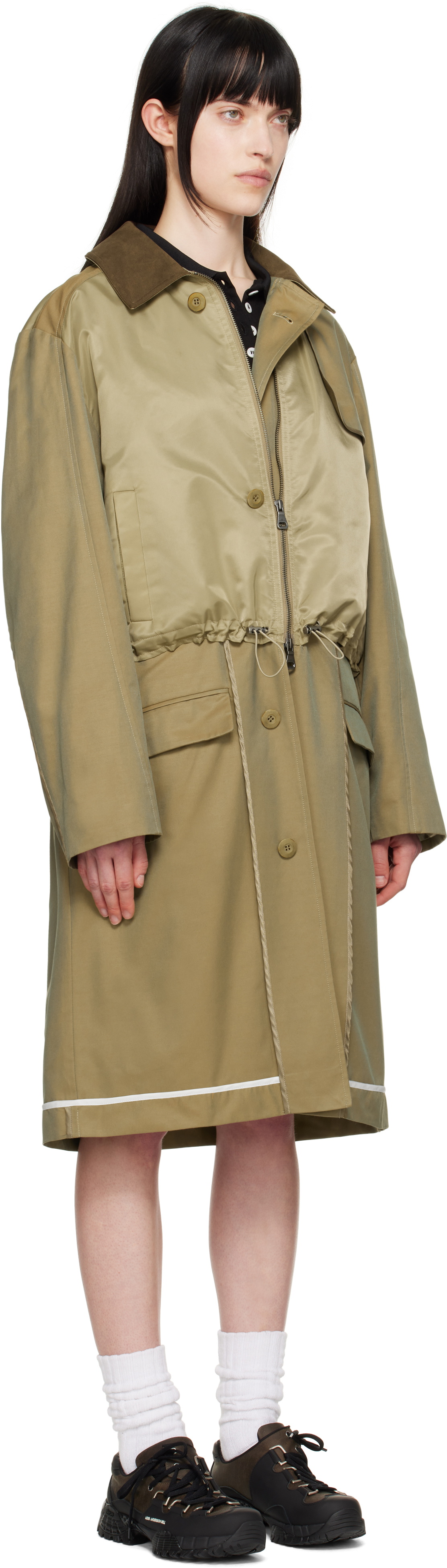 Andersson Bell Beige Bomber Mix Trench Coat Andersson Bell