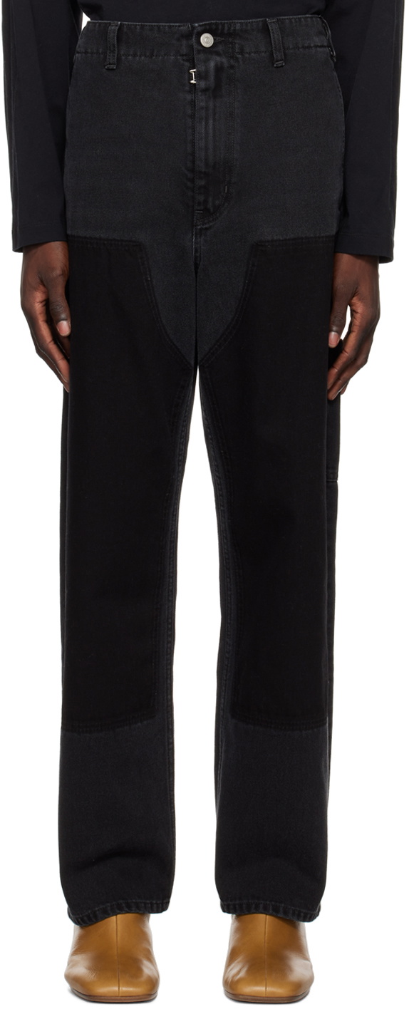 MM6 Maison Margiela Black Oversized Straight Jeans MM6 Maison Margiela