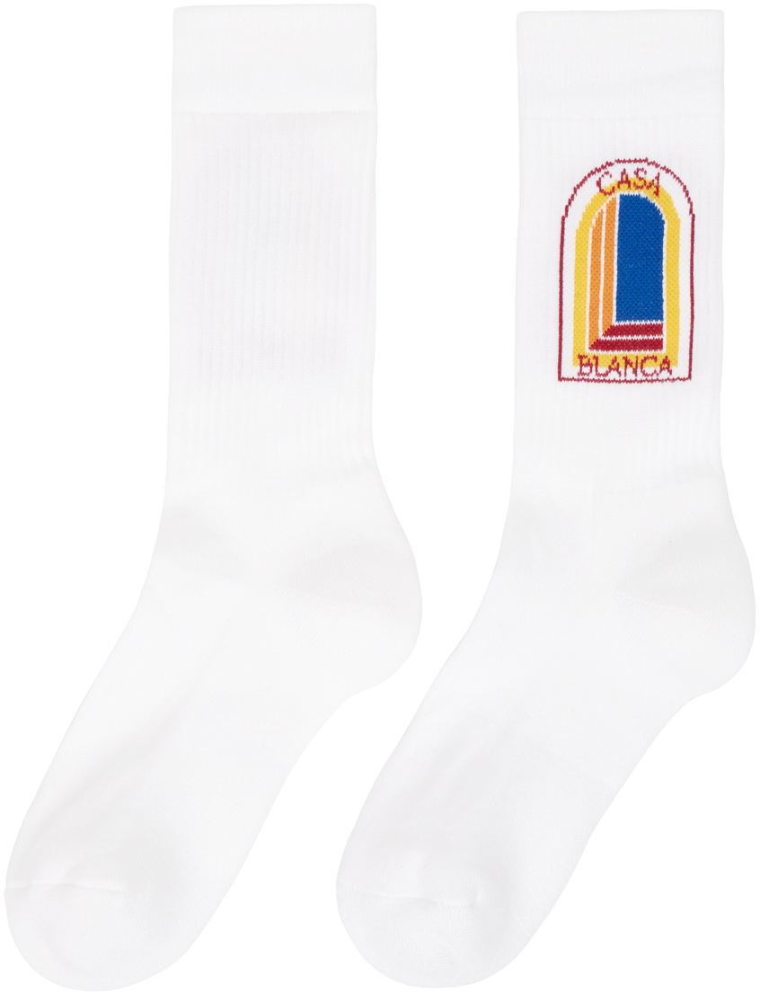 Casablanca White Ribbed Socks Casablanca