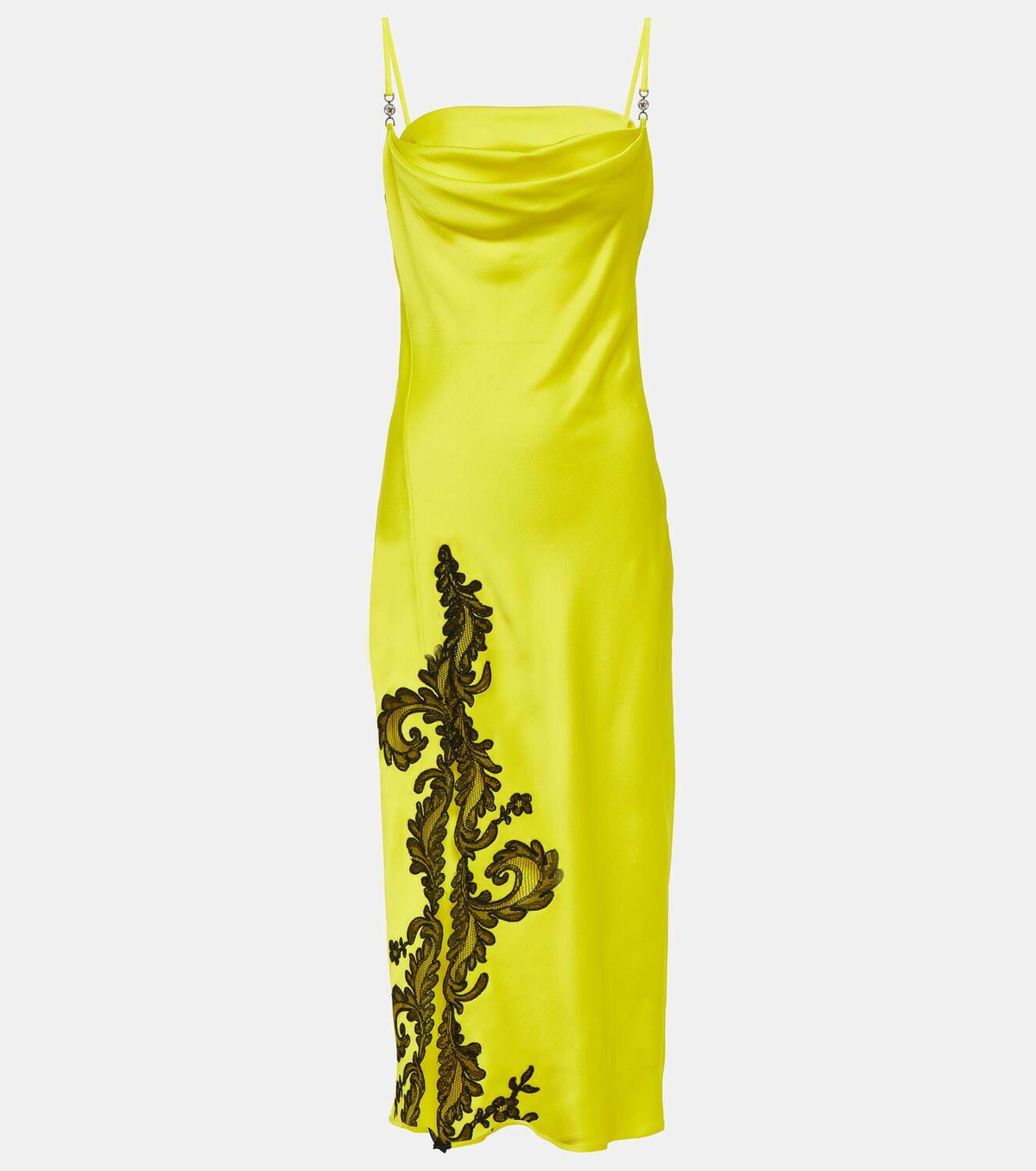 Versace Barocco lace-appliqué slip dress Versace