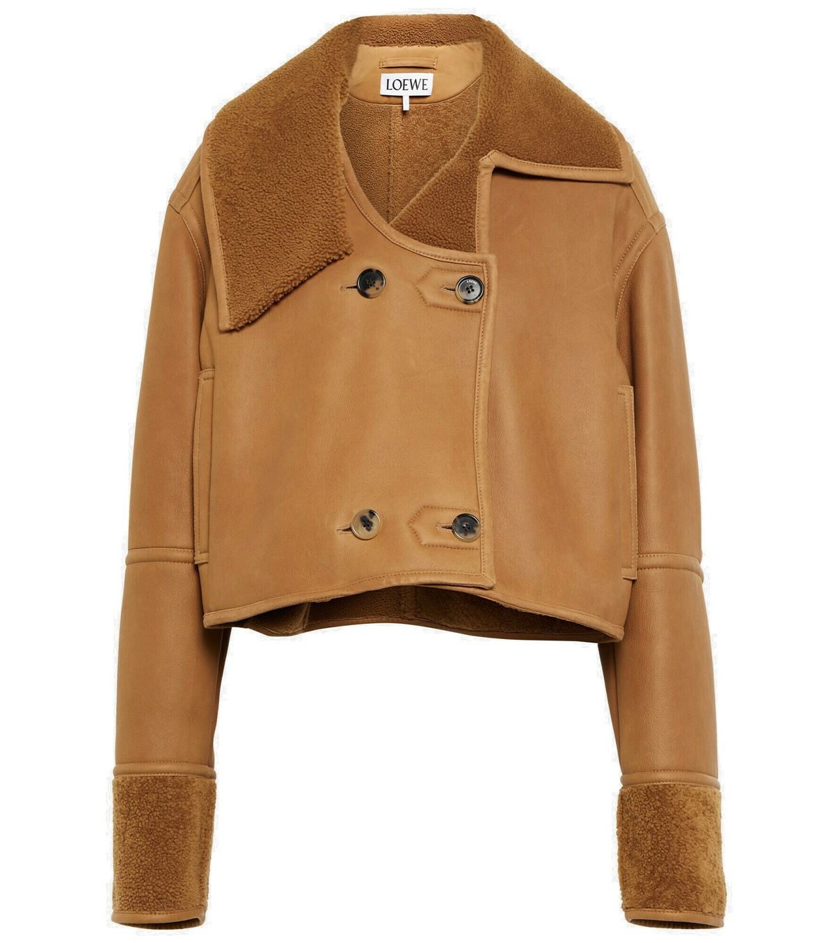 Loewe - Shearling-trimmed leather jacket Loewe