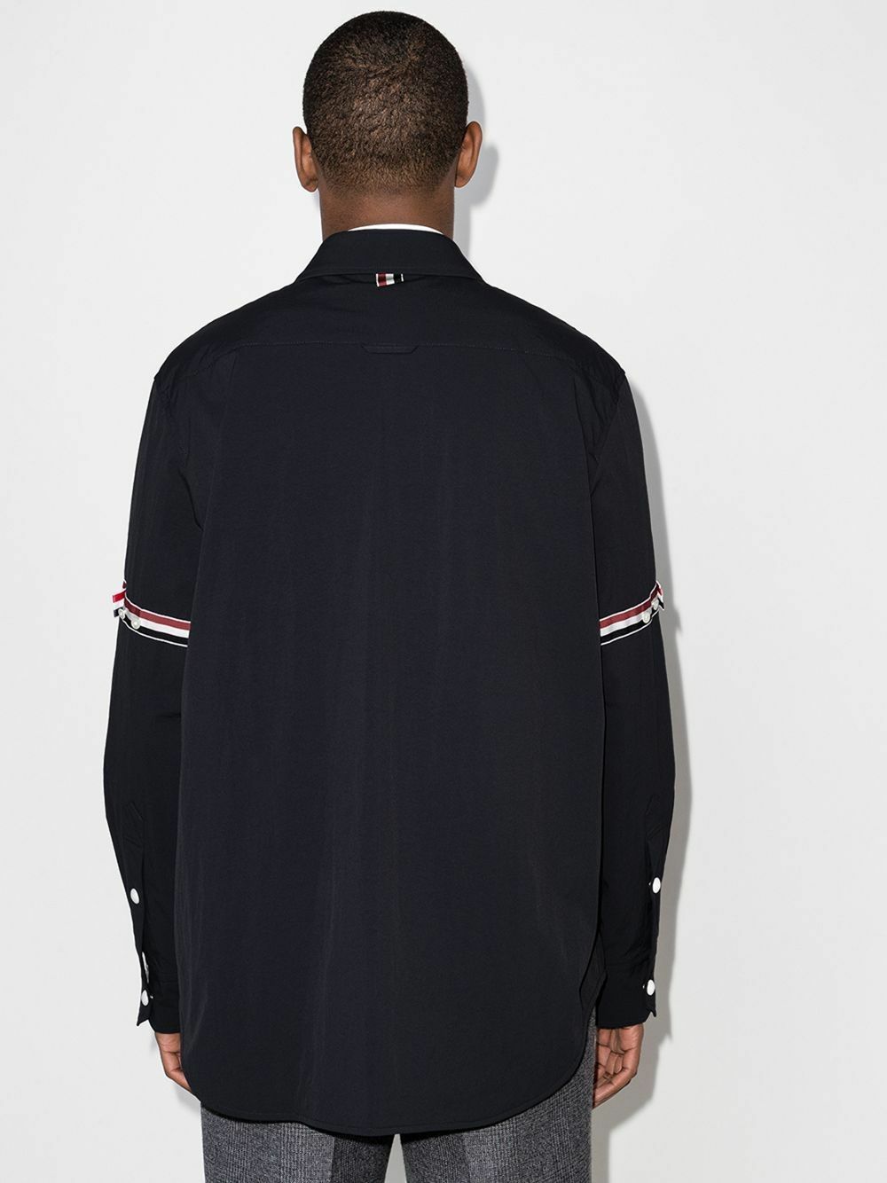 Thom Browne Navy Tricolour Armband Cotton Shirt Thom Browne