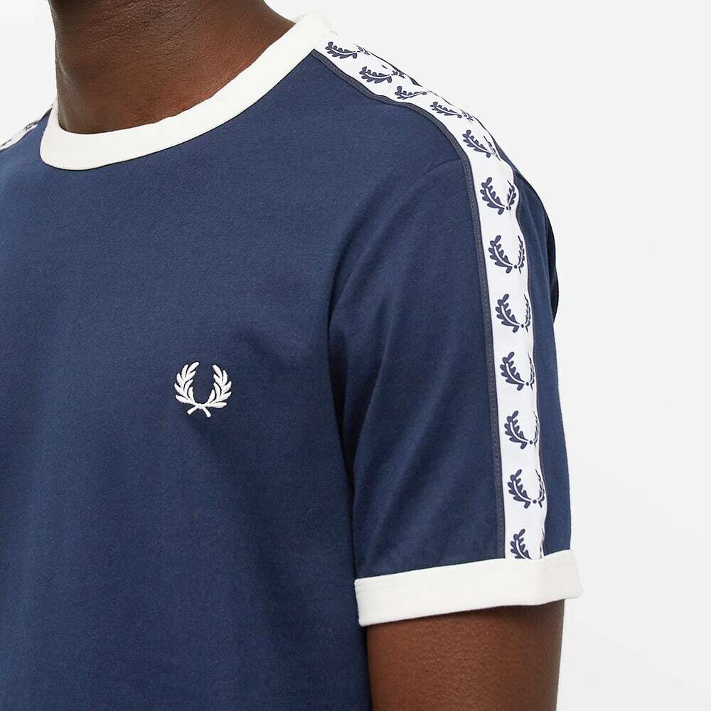 Fred Perry Men's Taped Ringer T-Shirt in Carbon Blue Fred Perry