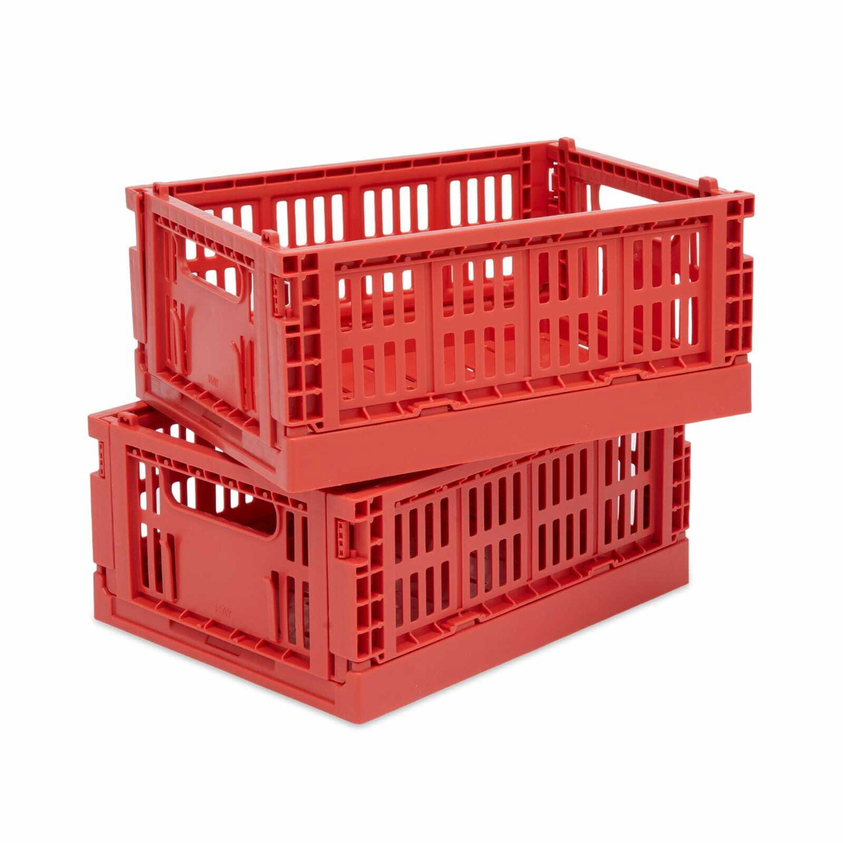 HAY Mini Recycled Colour Crate - Set of 2 in Red HAY