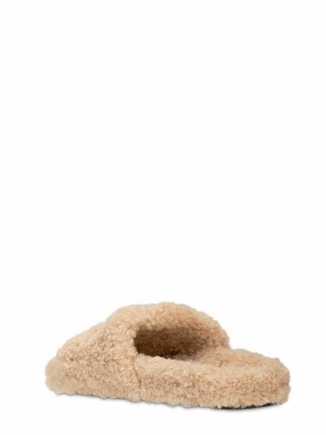 BALENCIAGA - 10mm Furry Faux Shearling Slide Sandals Balenciaga
