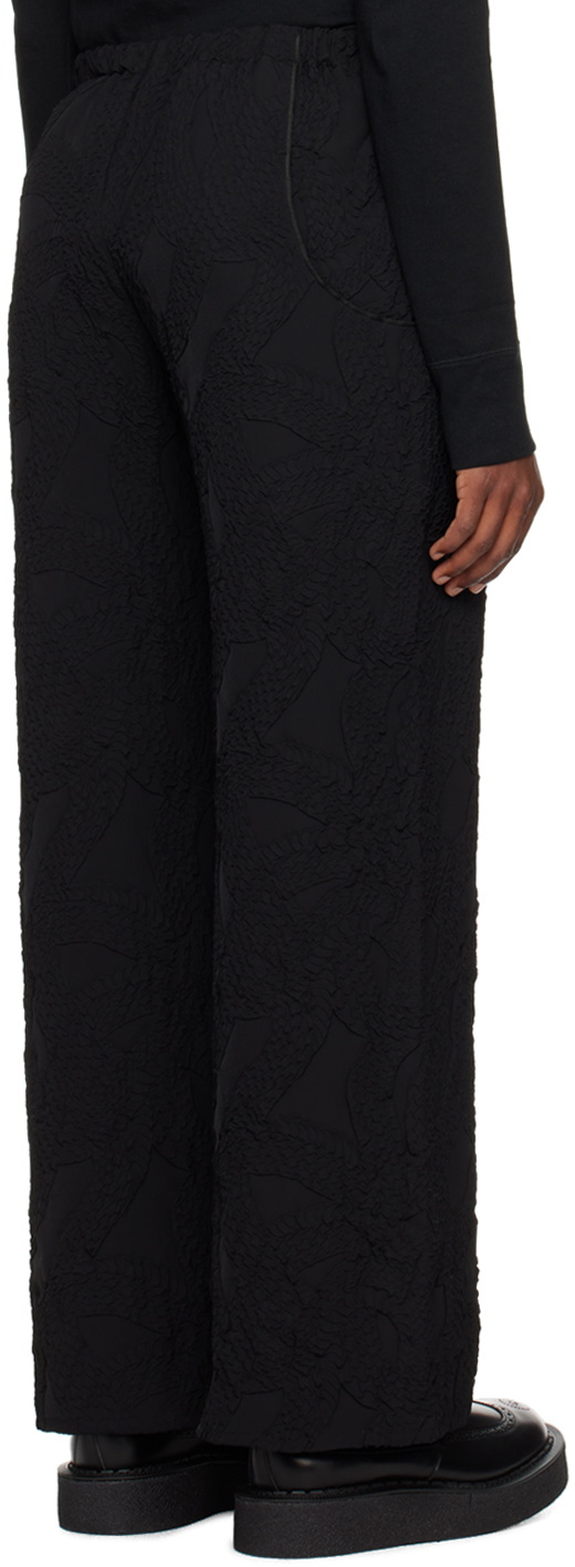KOZABURO Black Embossed Trousers Kozaburo