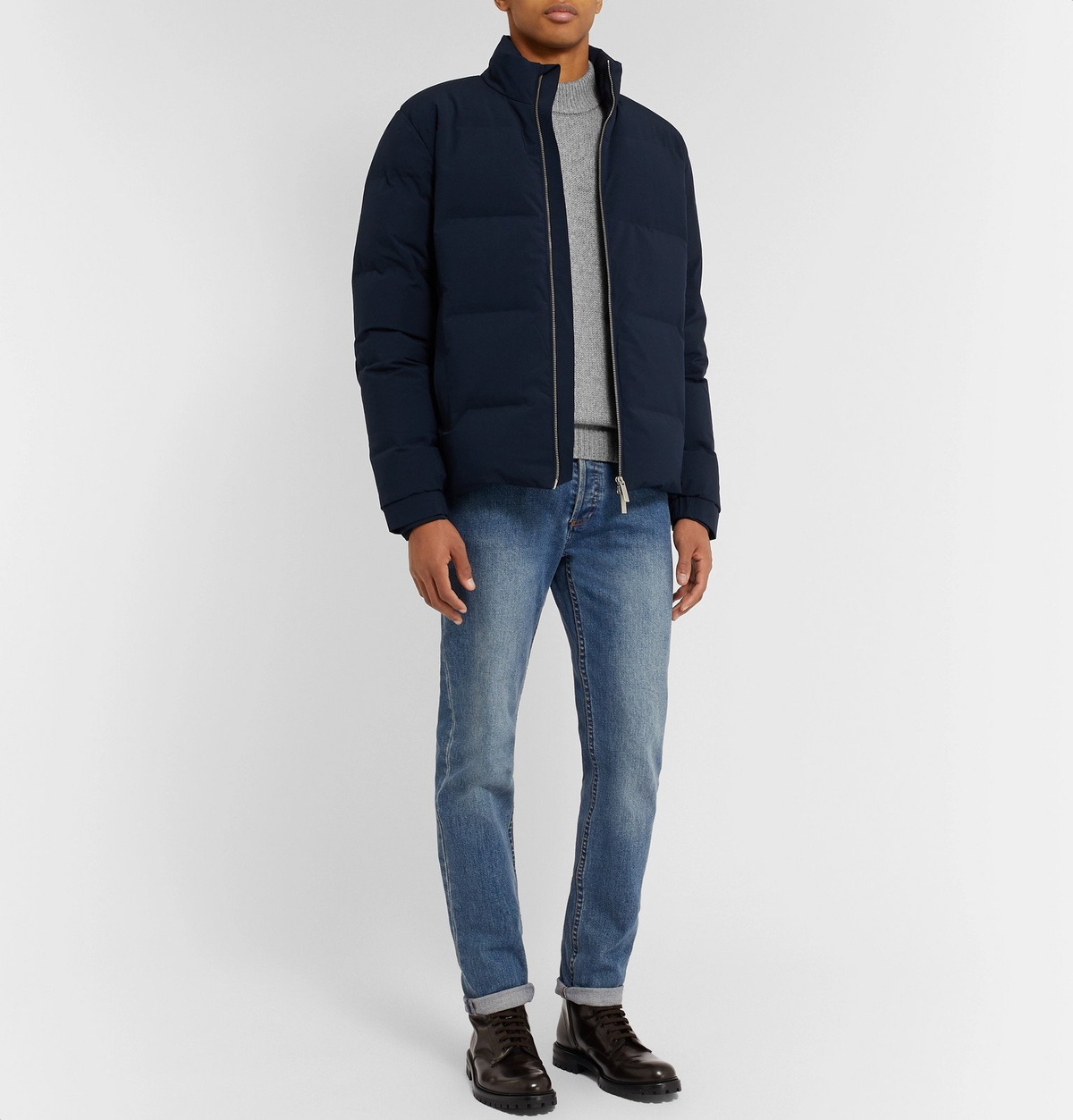 NN07 - Nick Merino Wool-Blend Mock-Neck Sweater - Gray NN07