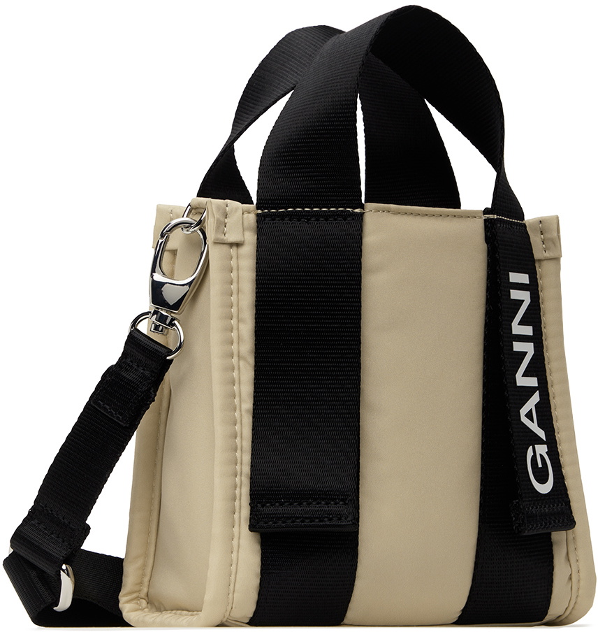 GANNI Beige Recycled Tech Mini Tote GANNI