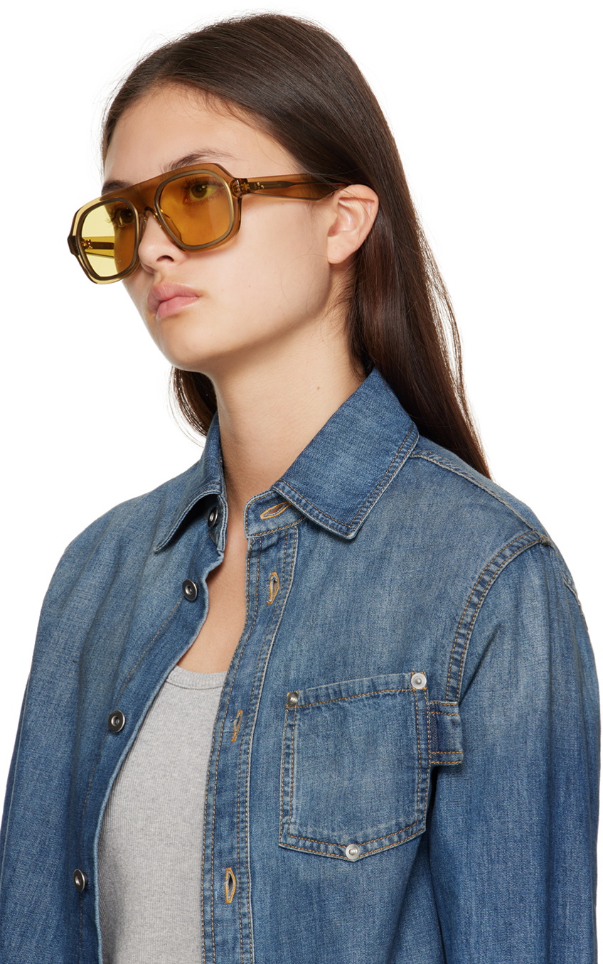 Bottega Veneta Yellow Round Sunglasses Bottega Veneta