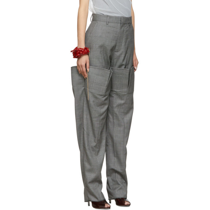 Y/Project Grey Check Double Leg Trousers Y/Project