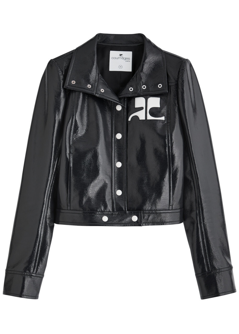 Courrèges Logo Crinkled Vinyl Jacket Denim Courreges