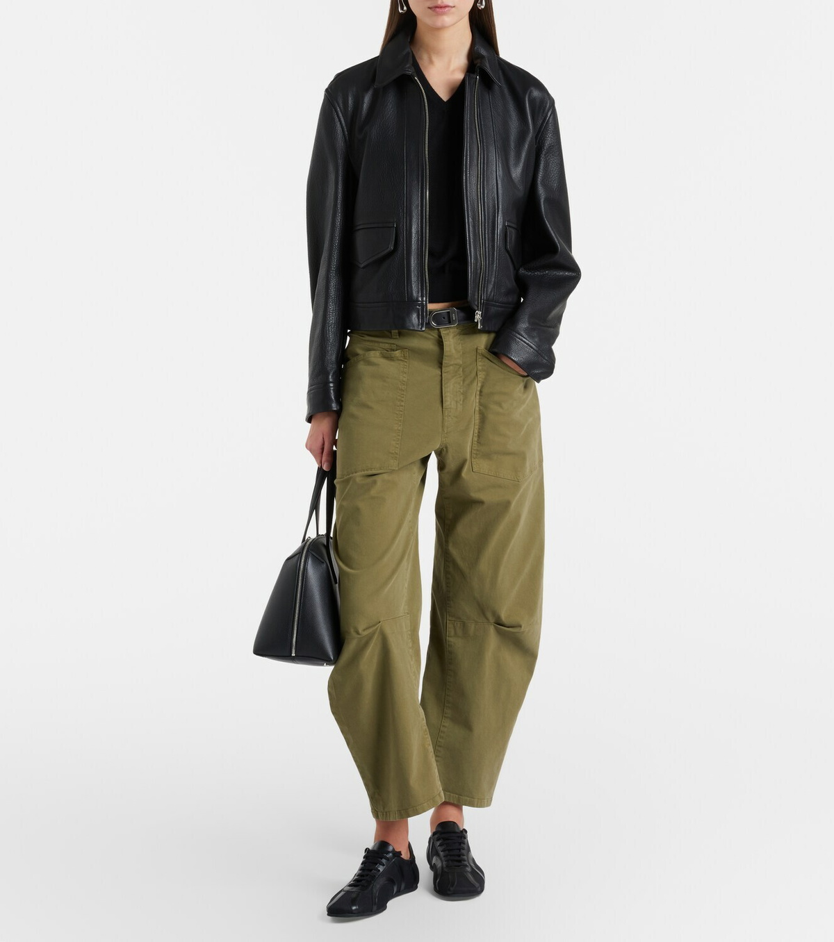 Nili Lotan Shon cotton twill barrel-leg pants Nili Lotan