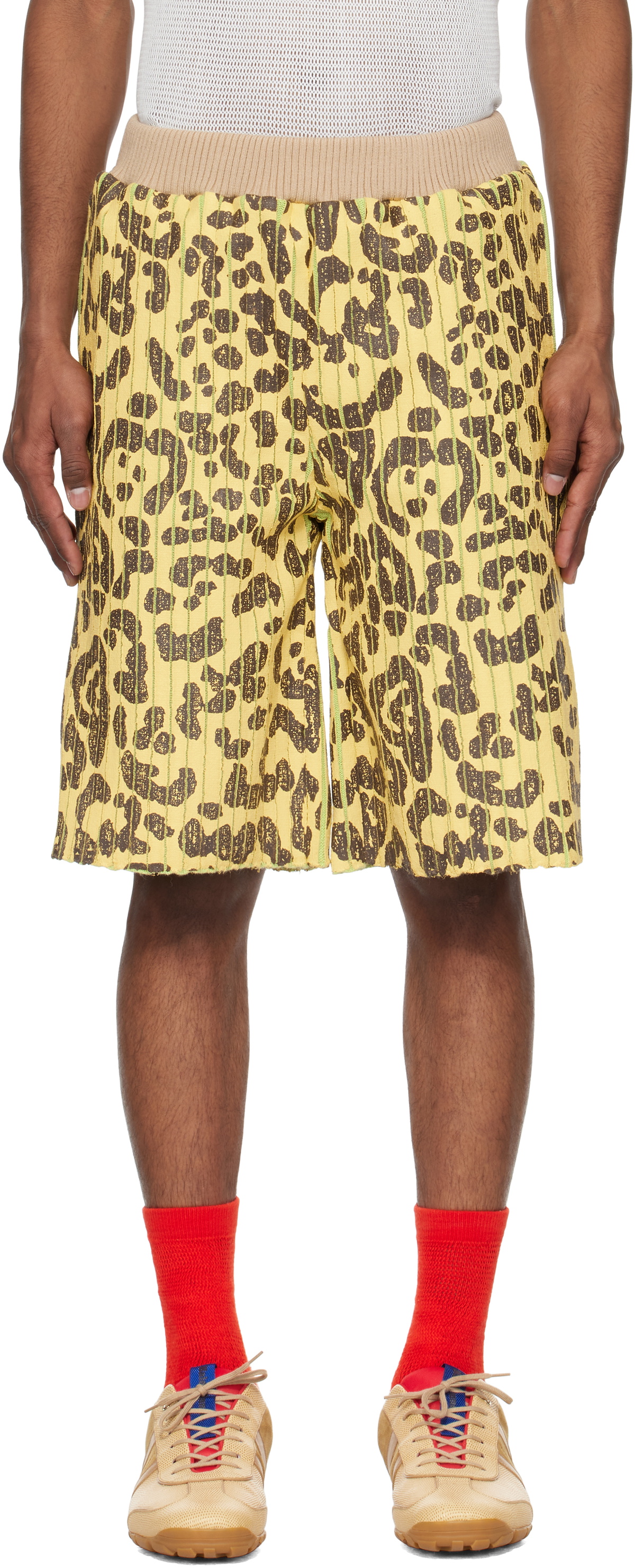 Stanley Raffington Yellow & Green Ribbed Shorts Stanley Raffington