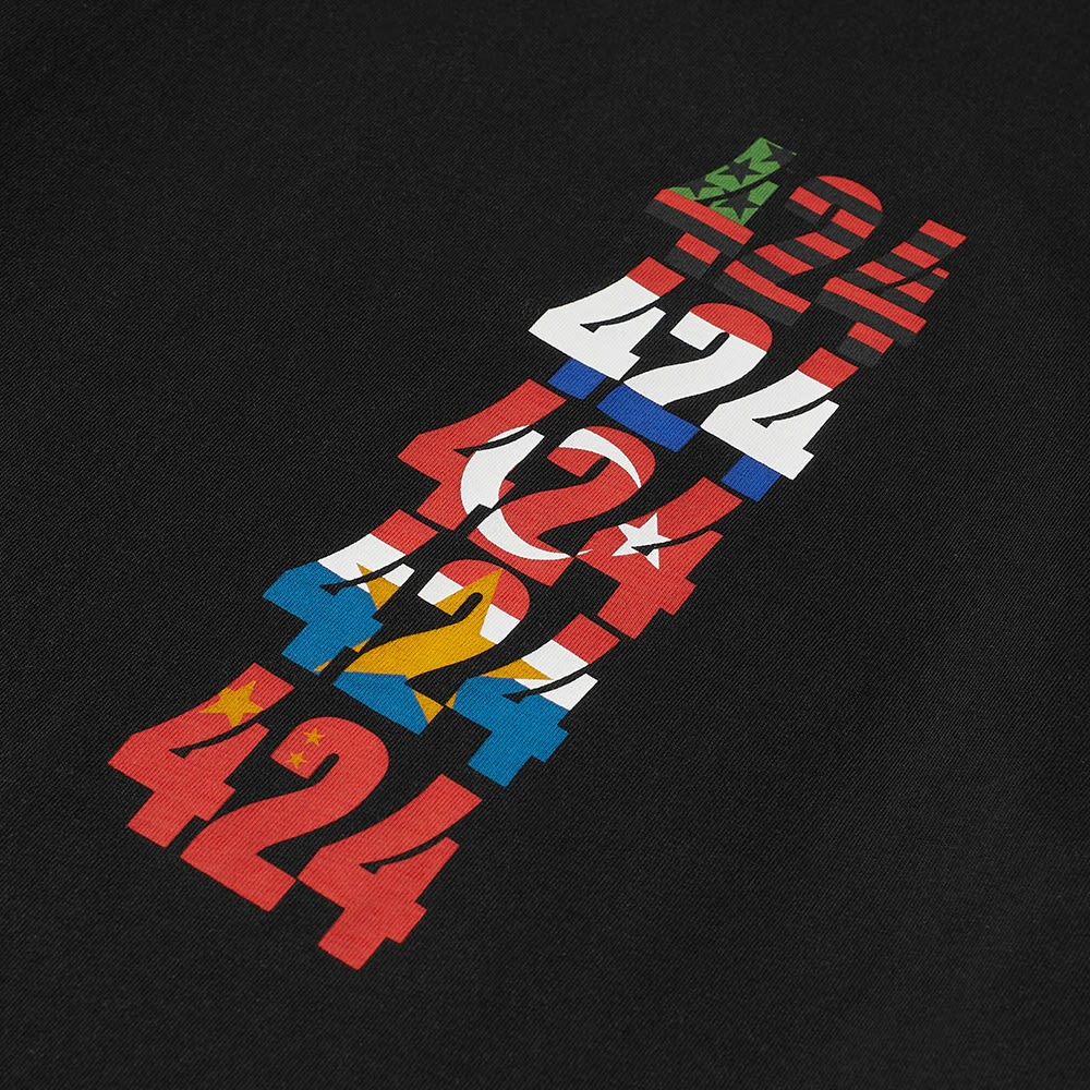 424 Men's Flag Logo T-Shirt in Black 424