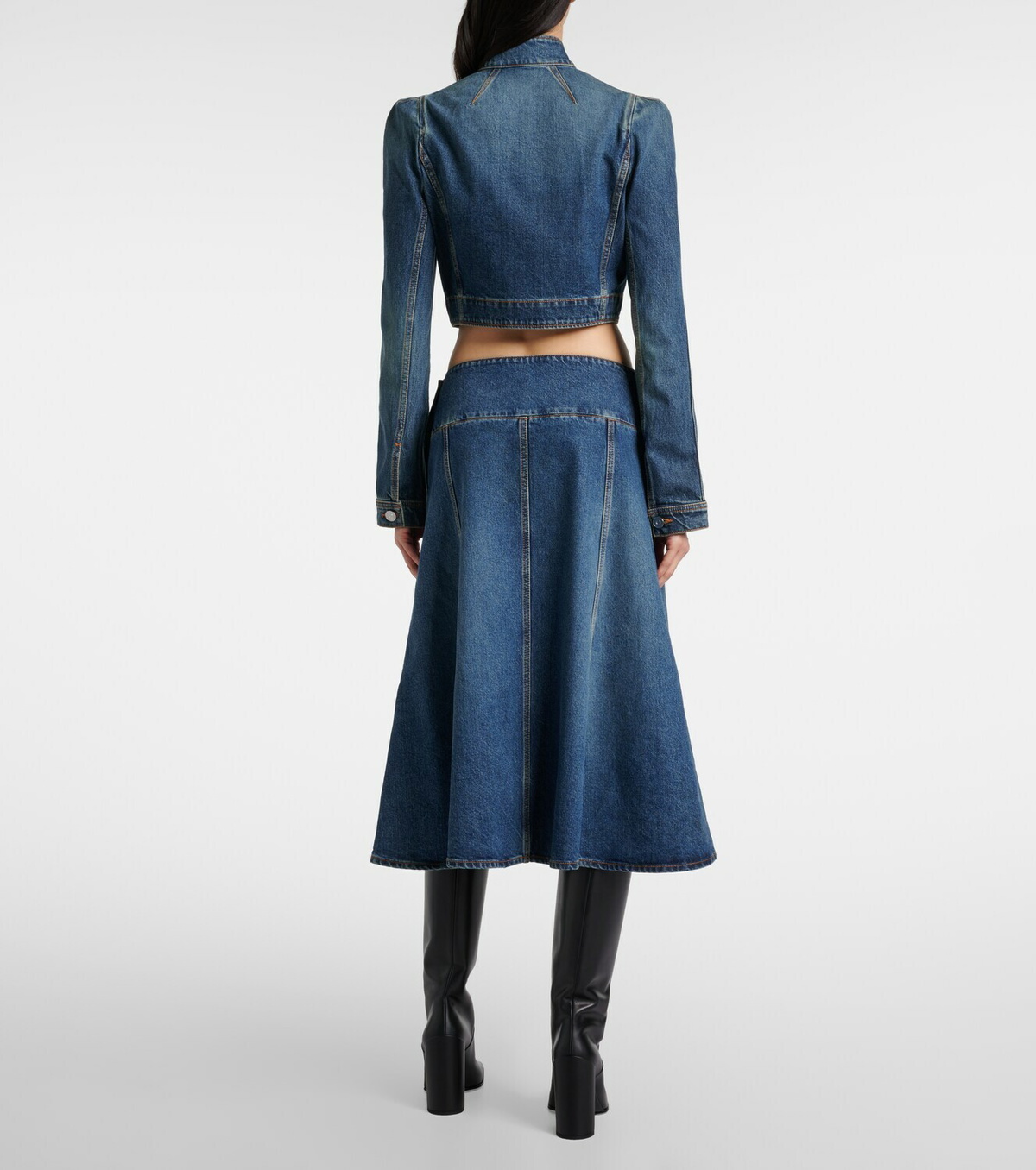 Alaïa Denim midi skirt ALAÏA