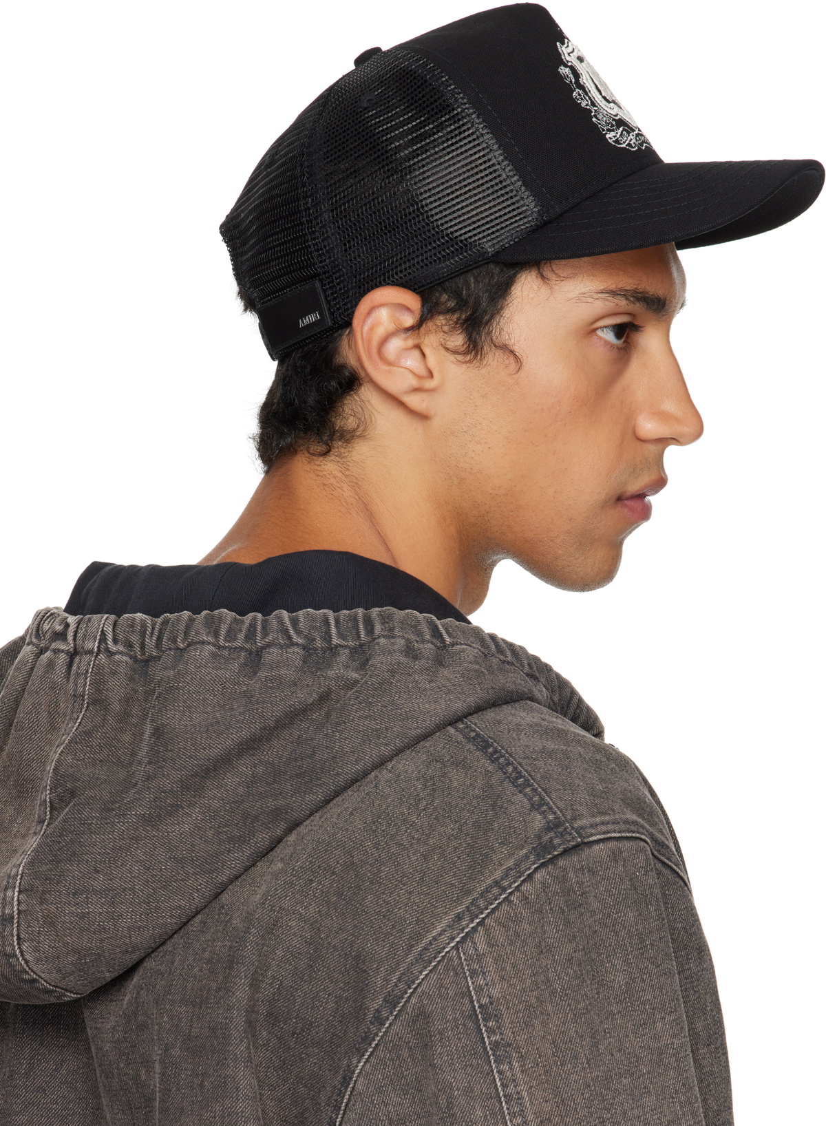 AMIRI Black MA Crest Trucker Cap Amiri