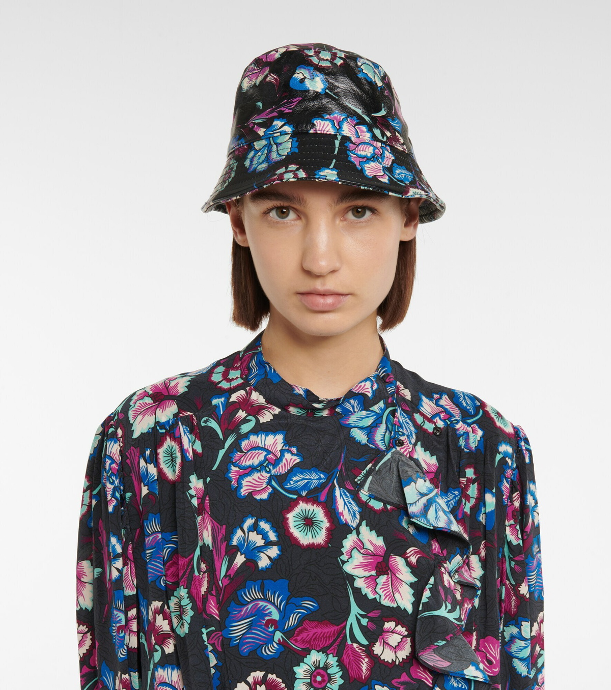 Isabel Marant - Haley floral leather bucket hat Isabel Marant