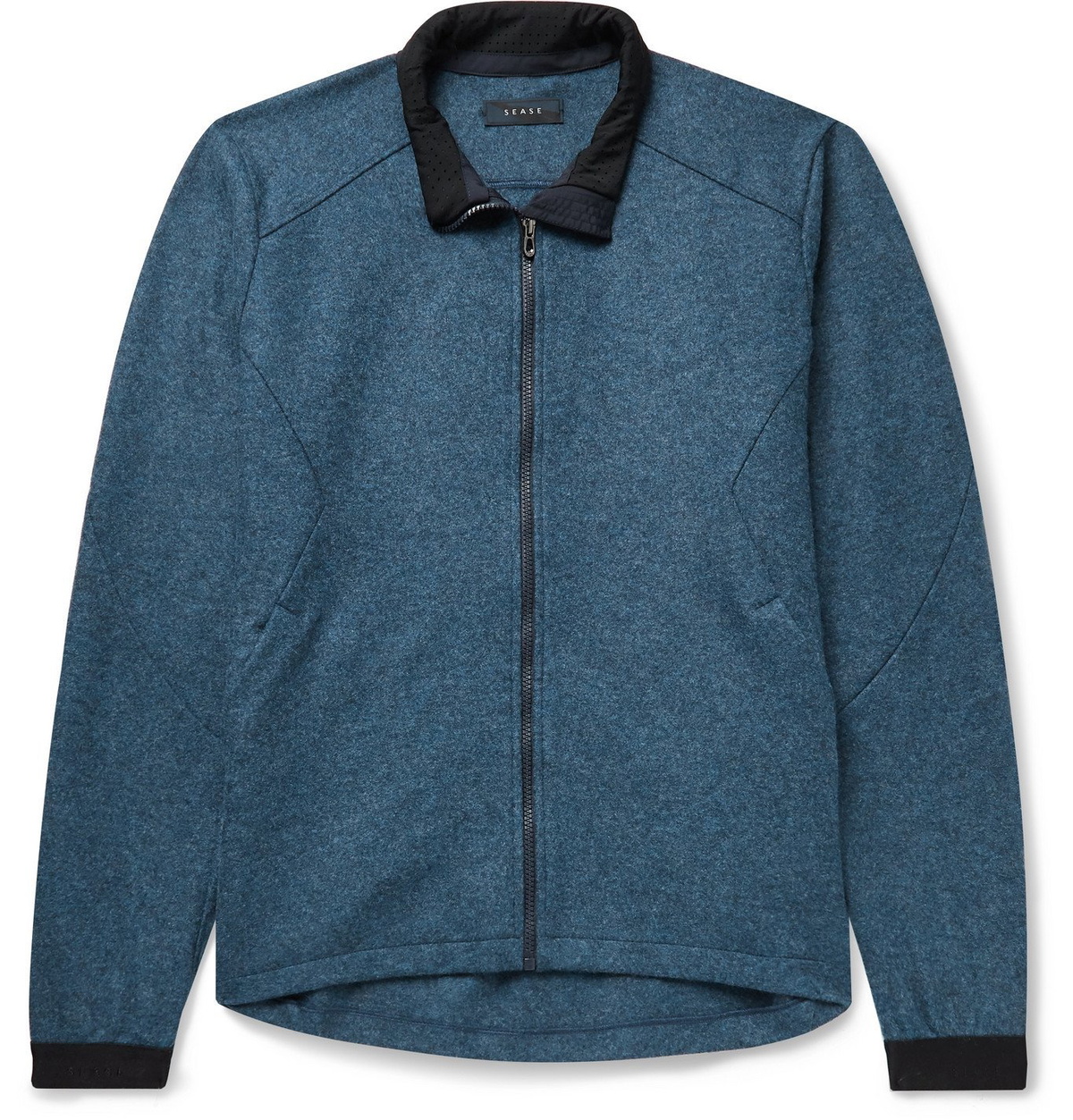 Sease - Maestrale Shell-Trimmed Virgin Wool Zip-Up Jacket - Blue Sease