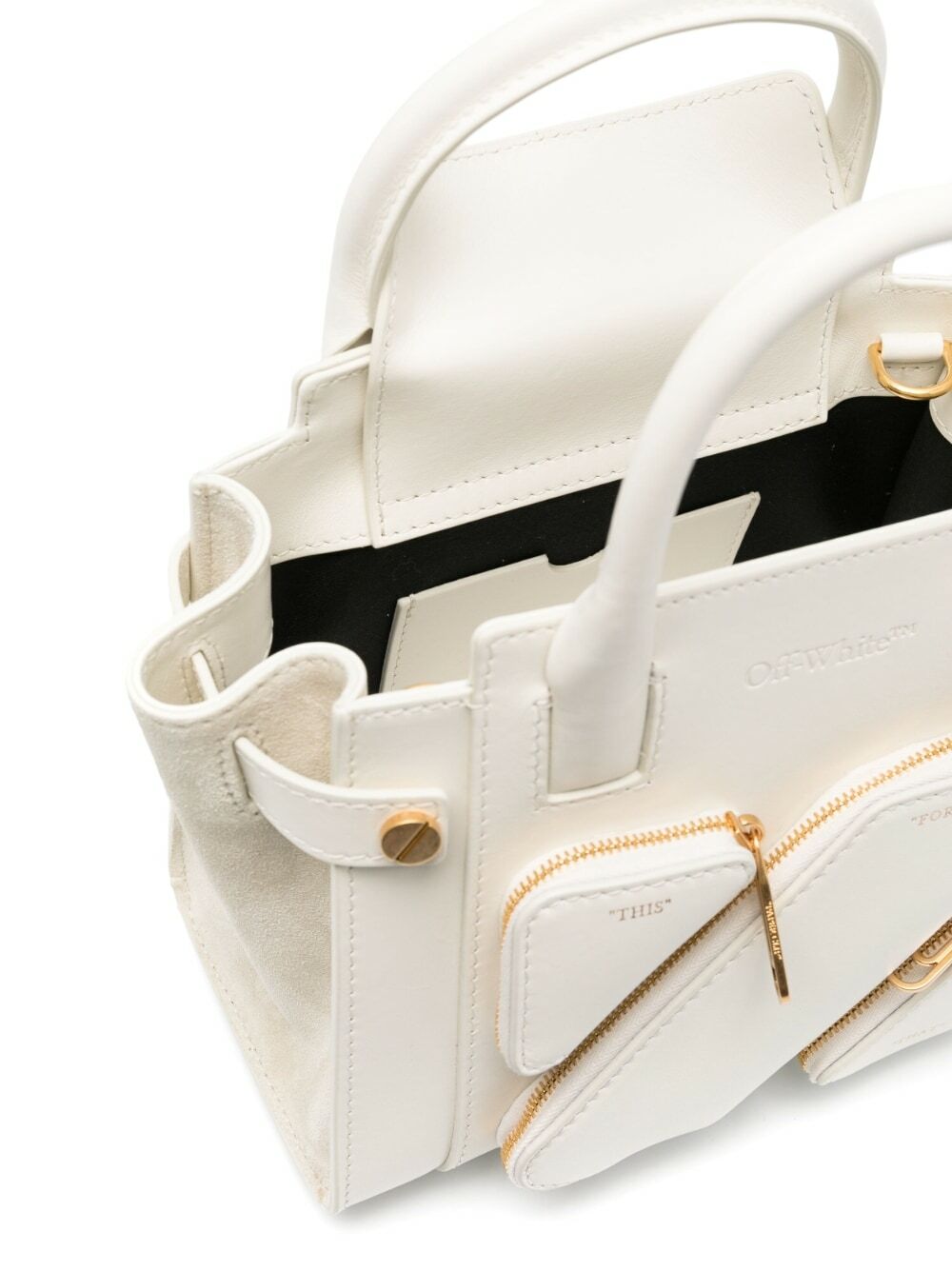 OFF-WHITE - Leather Shopping Bag Off-White