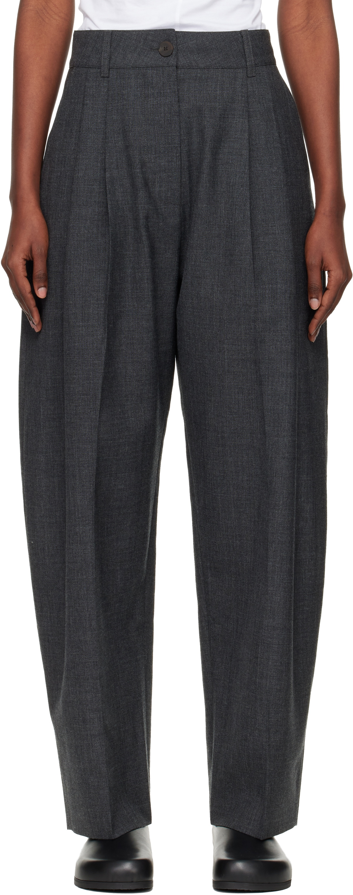 Studio Nicholson Gray Acuna Heritage Wool Trousers Studio Nicholson