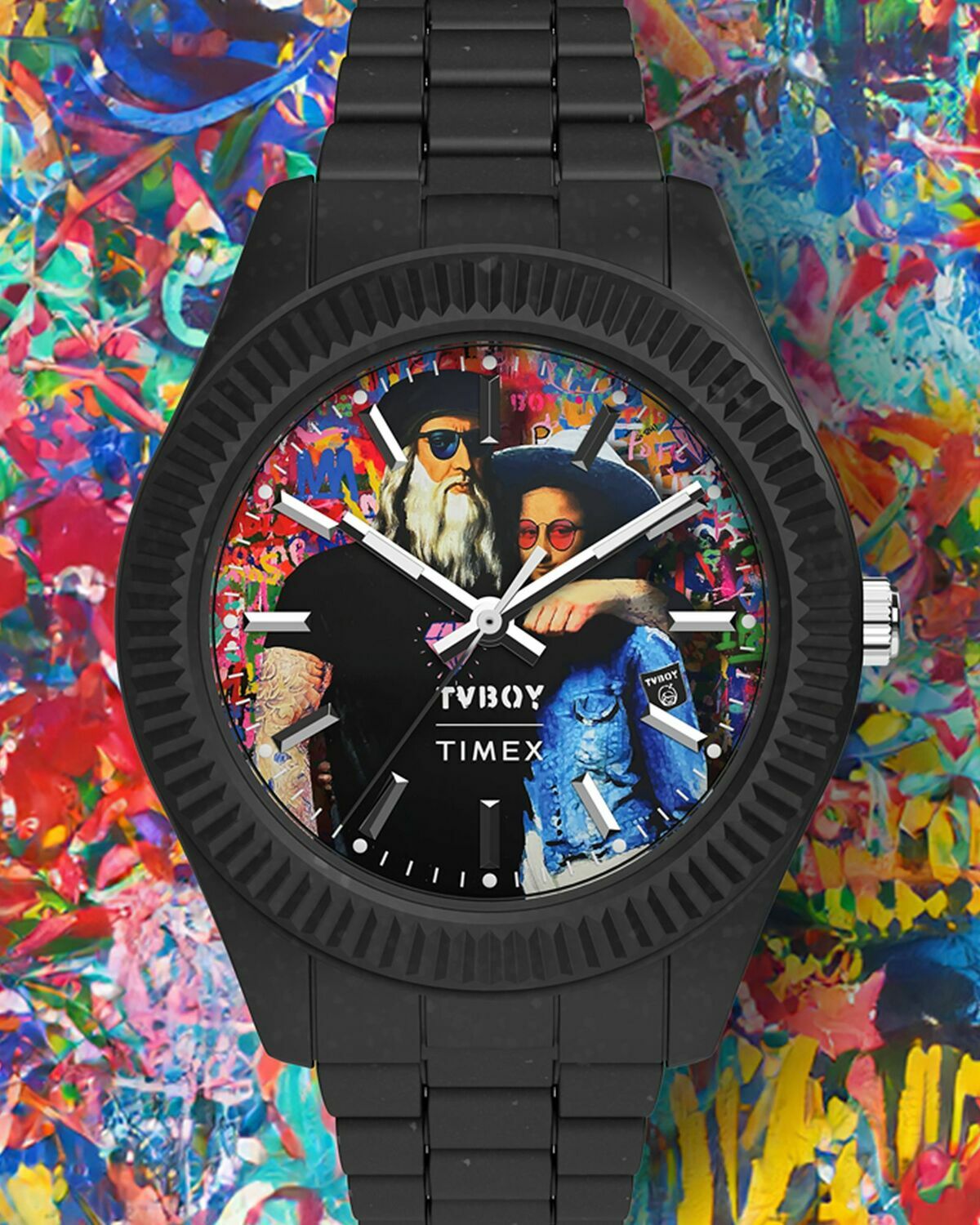 Timex X TVboy Legacy 42mm Black #tide Case & Bracelet Black Mens Watch ...