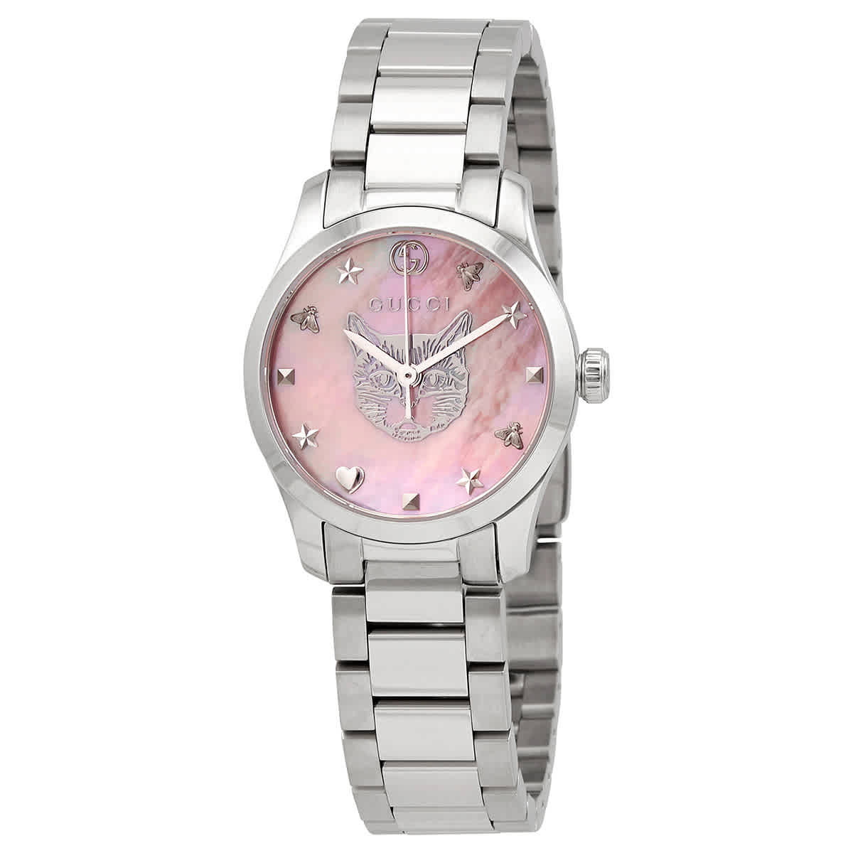 Gucci G-Timeless Quartz Pink Mother of Pearl Dial Ladies Watch ...