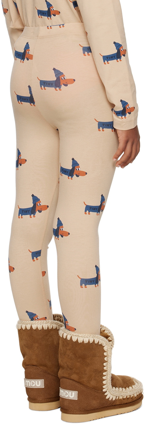 TINYCOTTONS Kids Taupe Dogs Leggings TINYCOTTONS