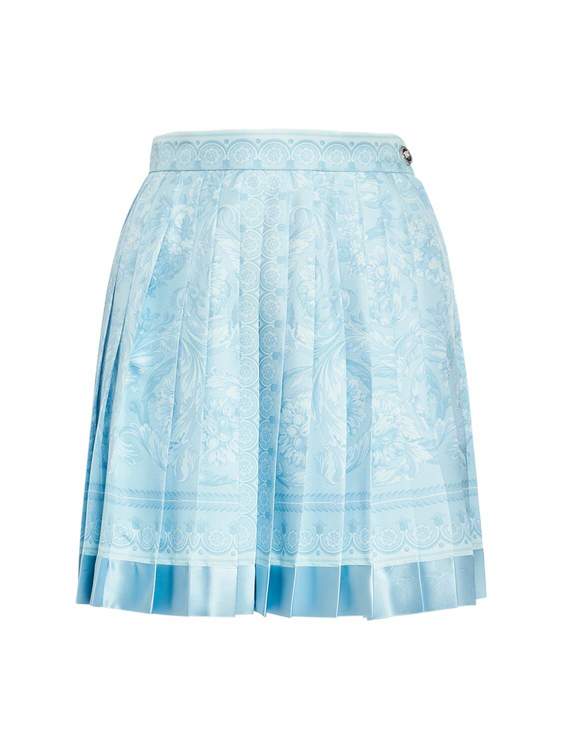 VERSACE - Barocco Print Pleated Silk Mini Skirt Versace