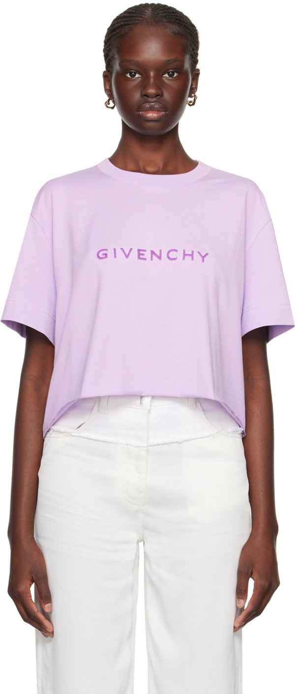 Givenchy Purple Flocked T-Shirt Givenchy