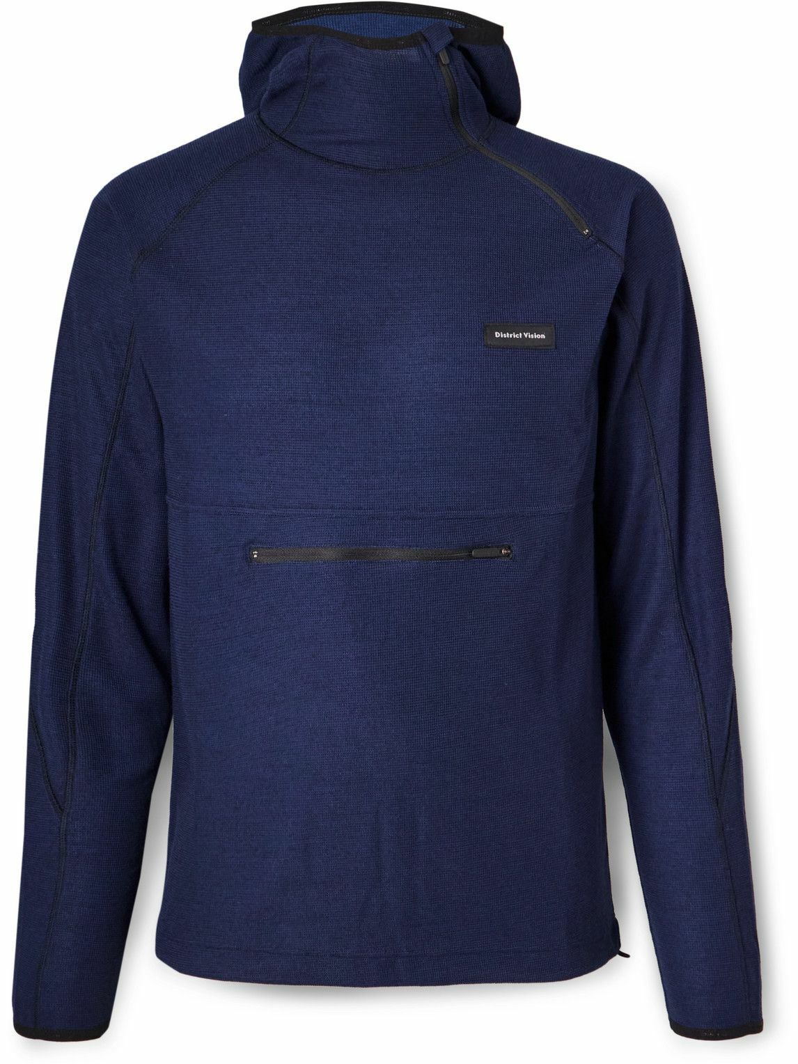 DISTRICT VISION - Logo-Appliquéd Polartec® Half-Zip Hoodie - Blue ...