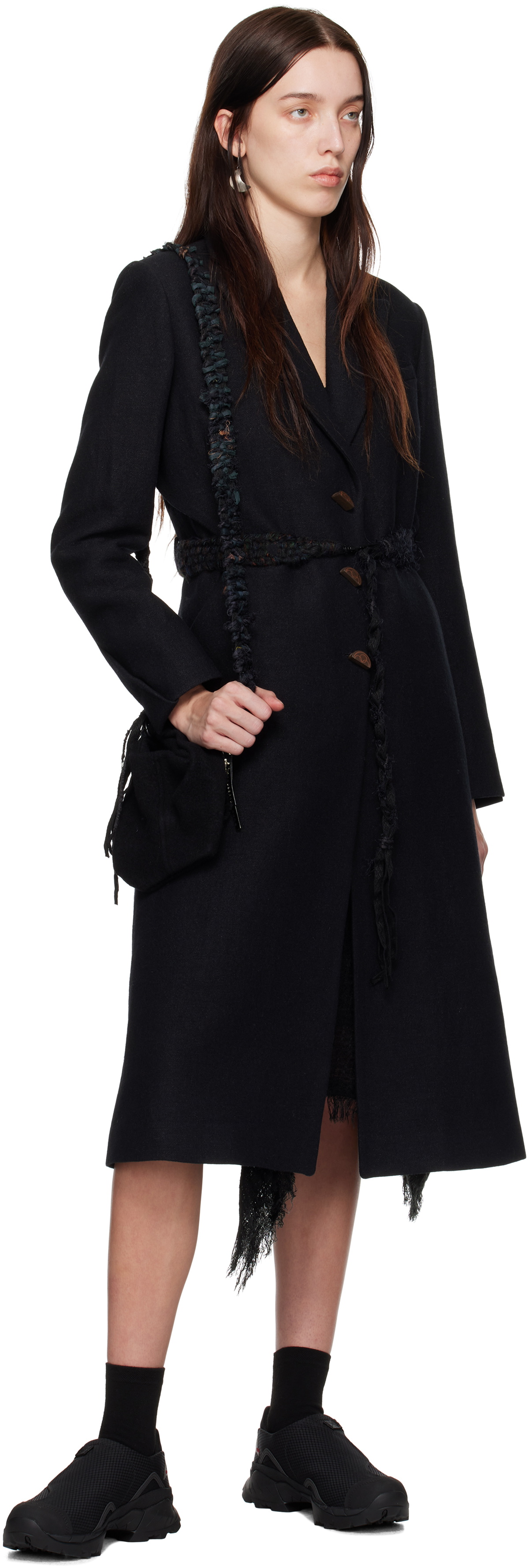 HYEIN SEO Black Ceramic Button Long Coat Hyein Seo