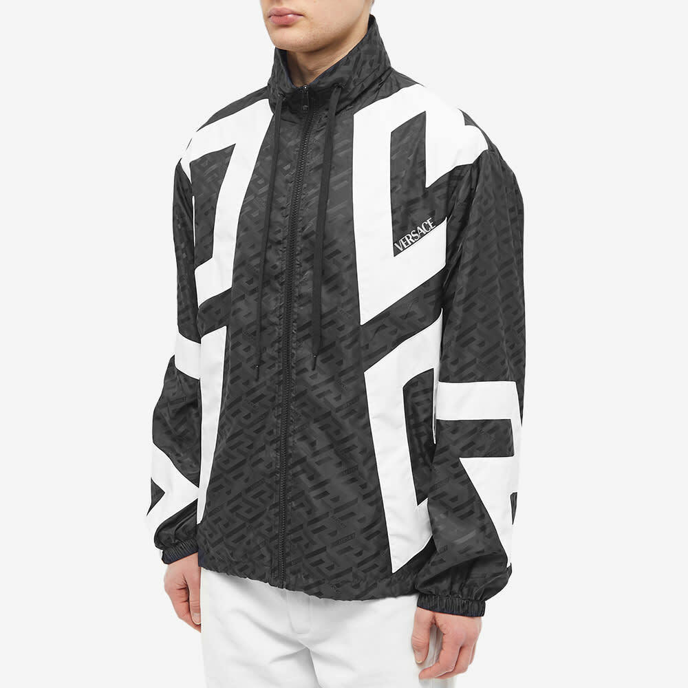 Versace Men's Greca Logo Padded Jacket in Black/White Versace