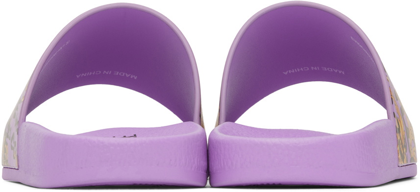Versace Jeans Couture Purple Brush Couture Slides Versace