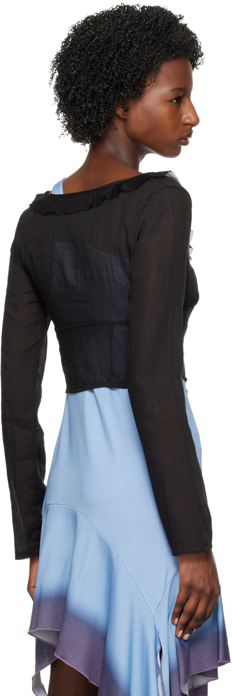 TheOpen Product Black Sea Shell Ruffle Blouse TheOpen Product