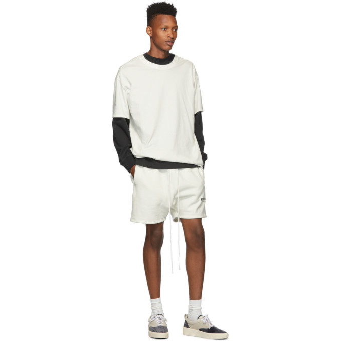 Essentials White Reflective Logo Shorts Essentials
