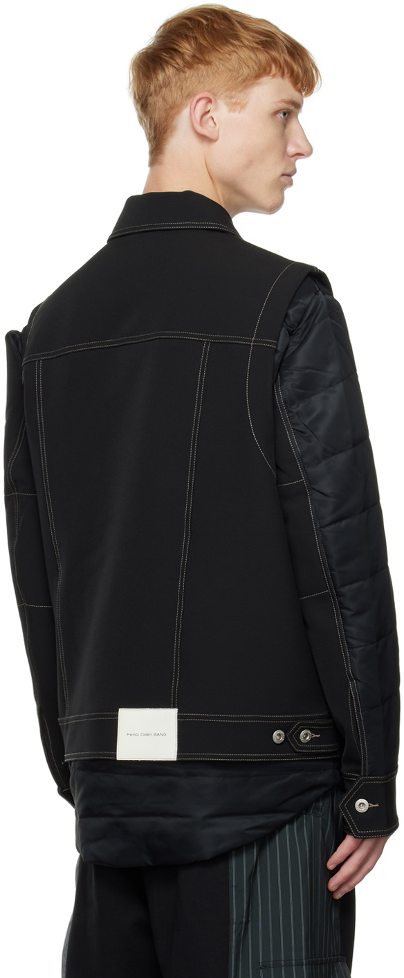 Feng Chen Wang Black Layered Jacket Feng Chen Wang