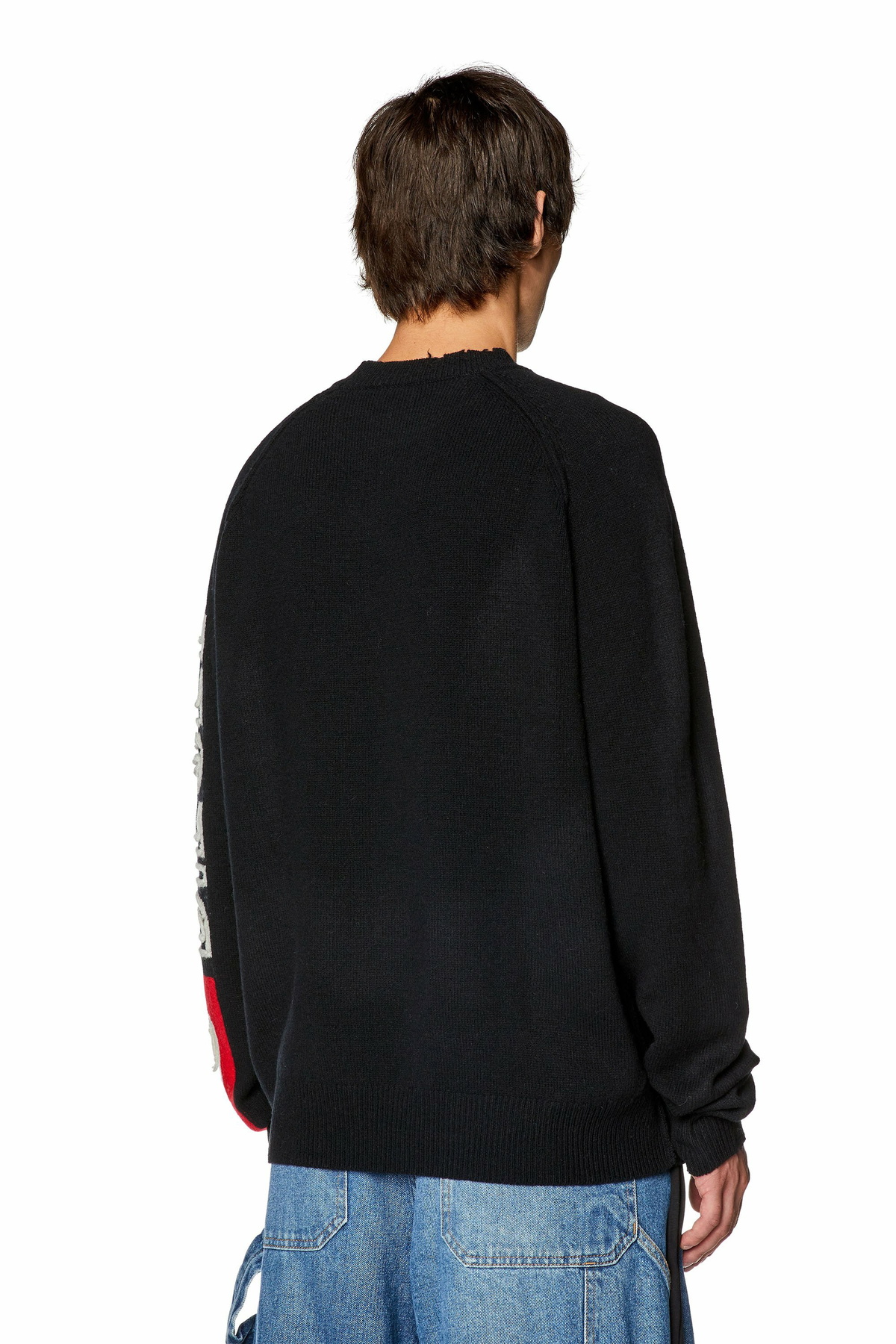 Diesel Wool sweater with cut-up logo - Knitwear Mens in Black Diesel
