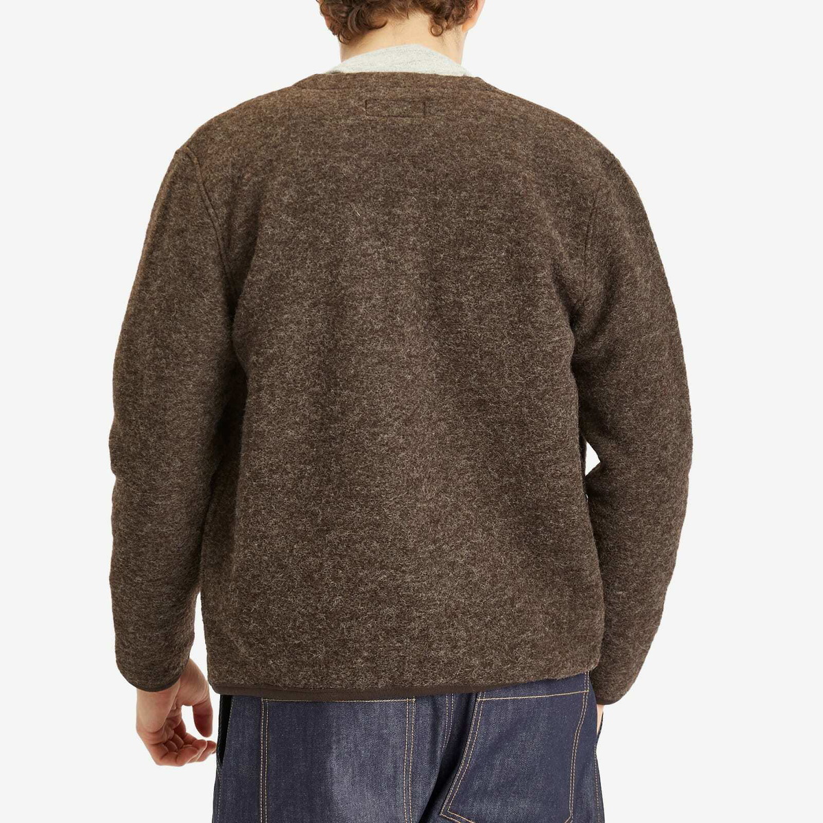 Universal Works Men's Wool Fleece Cardigan - Presented by END. in Brown ...