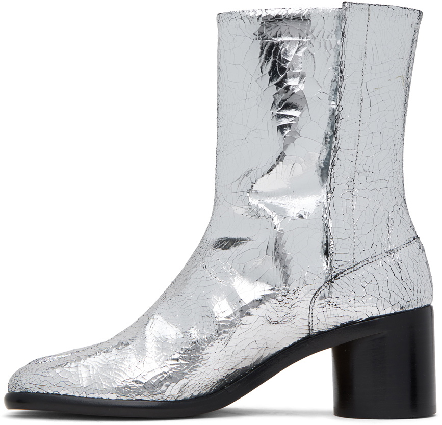 Maison Margiela Silver Tabi Broken Mirror Boots Maison Margiela