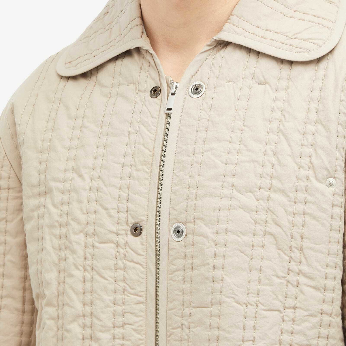 Craig Green Men's Quilted Embroidery Jacket in Beige Craig Green