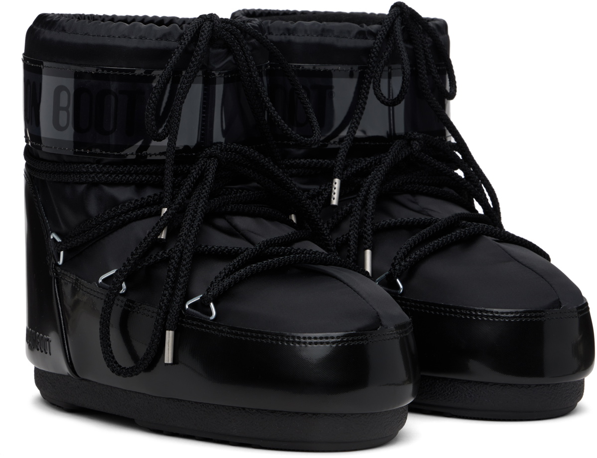 Moon Boot Black Icon Low Glance Satin Boots Moon Boot