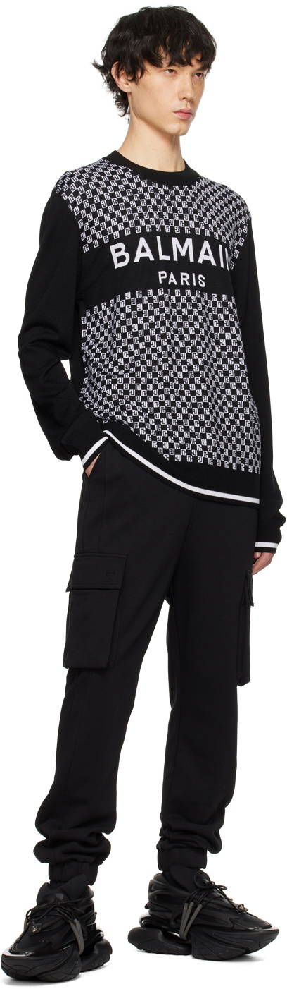 Balmain Black Drawstring Cargo Pants Balmain