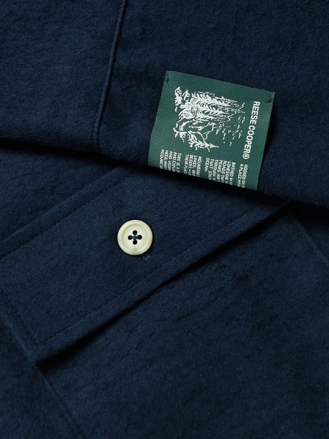 Reese Cooper® - Logo-Appliquéd Cotton-Flannel Shirt - Blue Reese Cooper