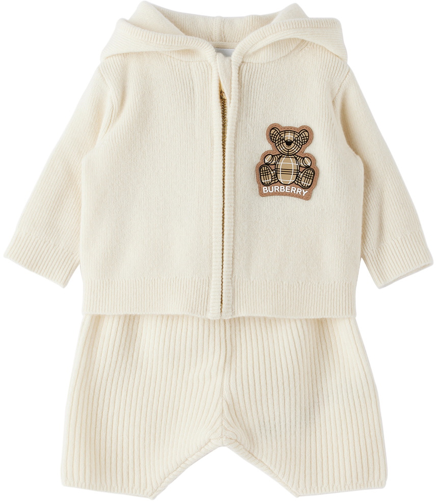 Burberry Baby Off-White Thomas Bear Hoodie & Shorts Set Burberry