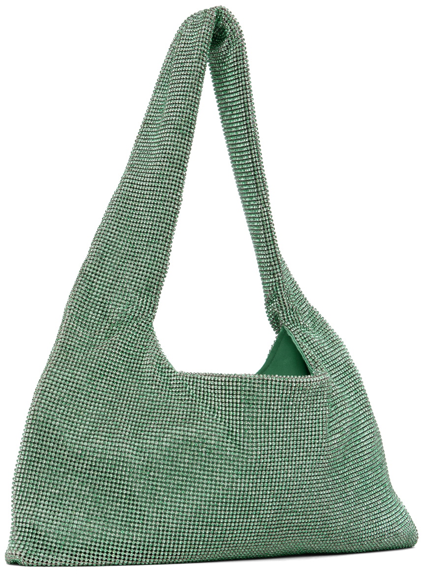 KARA Green Crystal Mesh Armpit Bag Kara