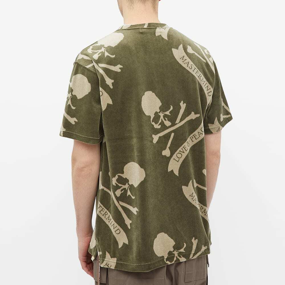 MASTERMIND WORLD All-Over Skull Velour T-Shirt in Olive Khaki ...