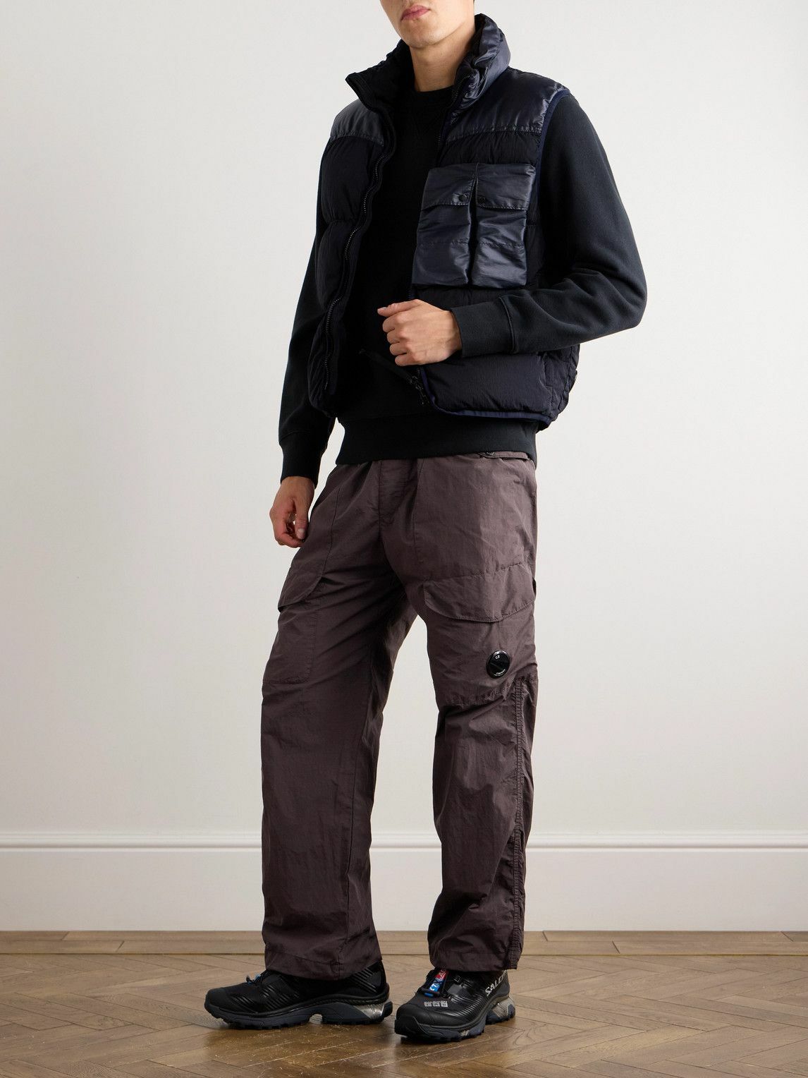 C.P. Company - Straight-Leg Crinkled-Shell Cargo Trousers - Gray C.P ...