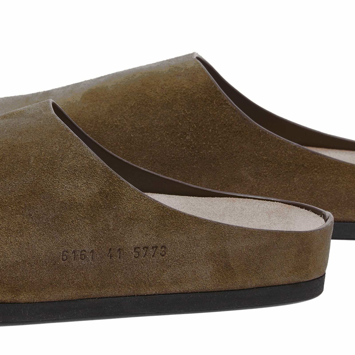 Woman by Common Projects Women's Suede Clog in Army Green Woman by ...