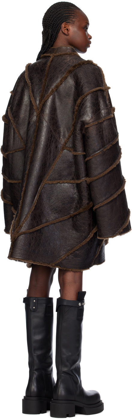 Rick Owens Brown Beach Reversible Shearling Jacket Rick Owens